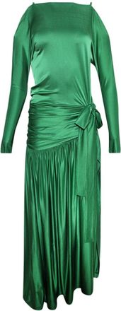 Paco Rabanne Satinkleid mit Raffung - Grün