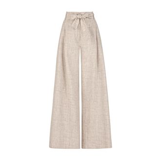 D.exterior Femme, Pantalons, Beige, Taille: 36 FR Wide Pantalons