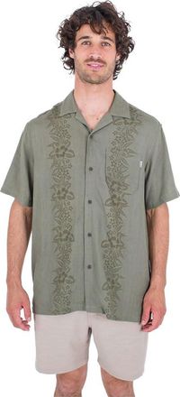 Hurley Herren Leinen Rincon Camp Ss Hemd, Army, L