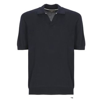 PESERICO Homme, Pulls, Bleu, Taille: L Polo en Coton et Soie