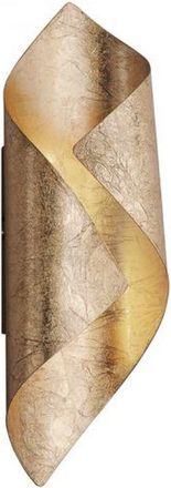 Licht-Erlebnisse LED Wandleuchte Metall in Blattgold Flur Büro Esszimmer Küche H:31 cm 425 lm 3000 K mit Kippschalter Retro wohnliche Wandlampe Wohnzimmer HINANU