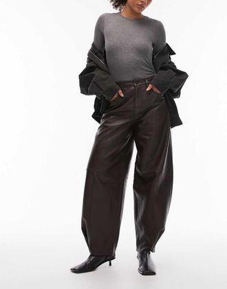 AllSaints Jett - Lederhose in Braun-Brown