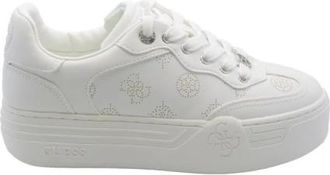 Guess Femme, Chaussures, Blanc, Taille: 36 EU Baskets &agrave; Panneaux Perfor&eacute;s