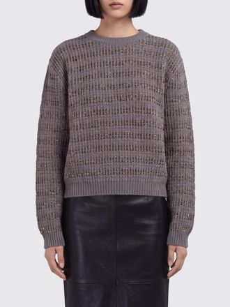 Fabiana Filippi Pull &agrave; col rond en m&eacute;lange de laine et alpaga avec broderie de sequins
