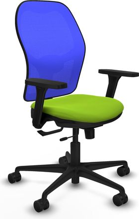 Piqueras y Crespo B&uuml;rostuhl mit 3D-Armlehnen, h&ouml;henverstellbare Lendenwirbelst&uuml;tze, ausgestattet mit Syncro/Traslack und Schaumstoff, Blau/Pistazie