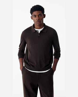 Arket Poloshirt Aus Baumwolle -Braun
