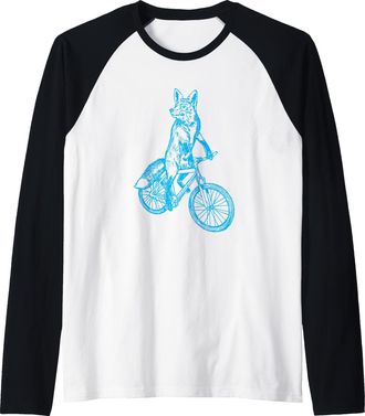 Seembo Fox Fahrradfahrer, Tierfahrer, lustiges Biker-Fahrrad Raglan