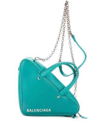 Balenciaga sac port&eacute; &eacute;paule Triangle &agrave; bride en cha&icirc;ne - Bleu