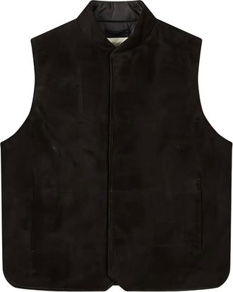 Man On The Boon. gilet matelassé en daim - Noir