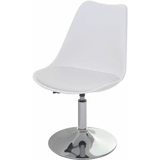 Hhg jamais utilis&eacute;] 2x chaise pivotante Malm&ouml; T501, r&eacute;glable en hauteur, similicuir, blanc