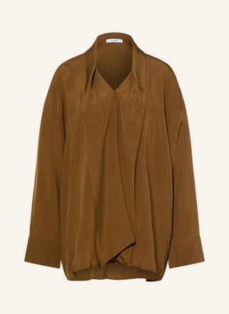 Eleh Eleh Oversized-Schluppenbluse braun