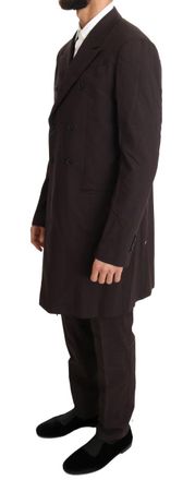 Dolce & Gabbana Mens Bordeaux Wool Stretch Long 3 Piece Suit
