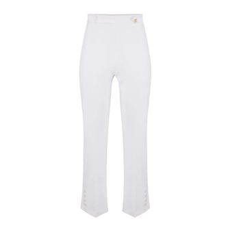 Elisabetta Franchi Split-Hem Slim Pants - - Trousers - Damen - Beige - S