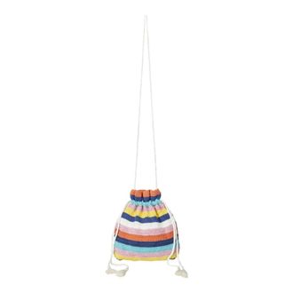 Lollys Laundry Femme, Sacs, Multicolore, Taille: ONE Size Sac Ray&eacute; au Crochet avec Pompons