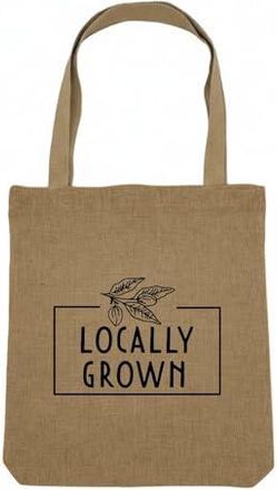 Fabulous Sac Shopping Tote Bag Aspect Lin - Locally Grown Plantes Pot Jardinage - Sac de Courses Toile Epaisse 360g Beige Naturel Cabas Port&eacute; Epaule Solide Imp