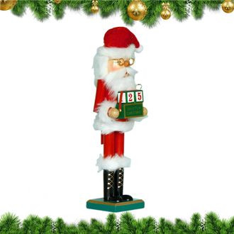 Generico Nussknacker für Weihnachtsdekoration, 38 cm, Holzfigur, Weihnachtsmann-Soldat, Nussknacker, mit Rückzählkalender, für Kamin, Haus, Tisch, Regal, Ernte