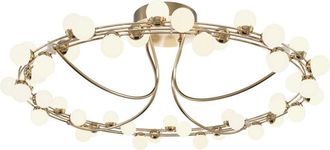 Maytoni Maytoni Tessara Plafonnier semi-encastr&eacute; LED moderne int&eacute;gr&eacute; de 80 cm, dor&eacute;, 3 000 K, 5 600 lm, abat-jour blanc