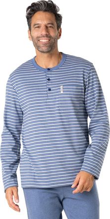 Eminence Herren Interlock LU20 Pyjamaset, Wei&szlig;/Blau, XXL
