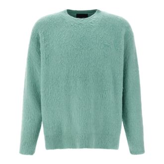 Roberto Collina Homme, Pulls, Bleu, Taille: XL Pull à effet peau lainée