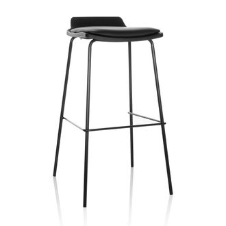 hjh OFFICE Barhocker im Industrial Style LONSO 10 Kunstleder Sitz gepolstert, Barstuhl, Sitzhocker, Metall Schwarz