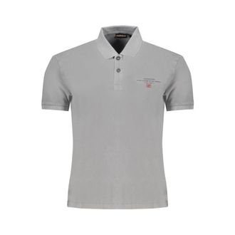 Napapijri Braunes Baumwoll Herren Polo Shirt - - Tops - Herren - Grau - S