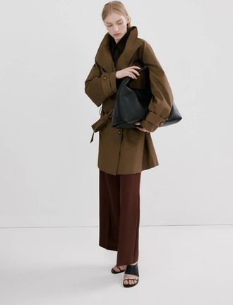 Mango Pantalon lyocell taille haute orange br&ucirc;l&eacute; - Femme - 32 - MANGO