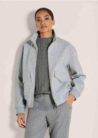 Madeleine Outdoorjacke Eleganter Damenblouson mit Melange-Optik Kurzjacke mit Stehkragen und Rei&szlig;verschluss