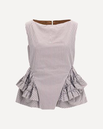 Dries Van Noten Striped ruffled peplum Top Female 40