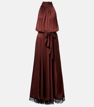 Poupette St Barth Robe longue Nina en satin