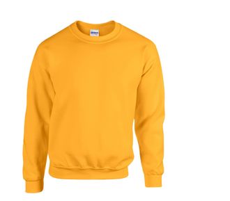 Gildan Herren Sweatshirt aus Fleece mit Rundhalsausschnitt, Stil G18000/1x Gold & 1x HL Kauf Notizblock, XXL