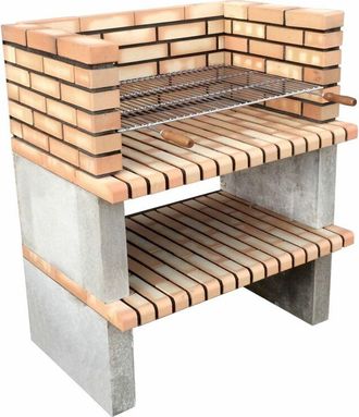 Movelar Movelar - Barbecue pr&eacute;fabriqu&eacute; &agrave; bois et charbon en b&eacute;ton r&eacute;fractaire mod&egrave;le Paellero Grao 85 (Orange - 100 x 70 x 120 cm) ref: 3900 - Cuisine