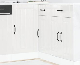 vidaXL Vidaxl - Meuble bas de cuisine Lucca blanc brillant bois ing&eacute;nierie
