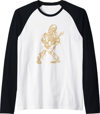 Seembo Zombie spielt Gitarre Lustiger Gitarrist Rockmusiker Raglan