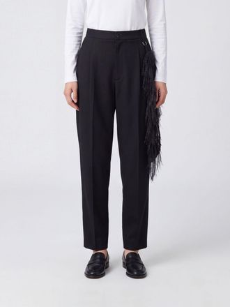 Darkpark Pantalon droit de tailleur en m&eacute;lange de laine &agrave; pinces