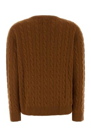 Valentino Garavani Womens Caramel Cashmere Sweater Brightcuir Exterior: Maglie