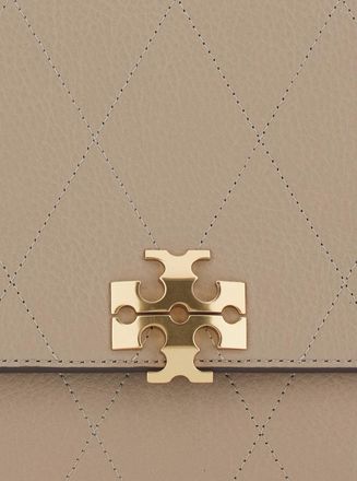 Tory Burch Womens Crossbody Bag Charlie Grey Cowhide Leather Shoulder