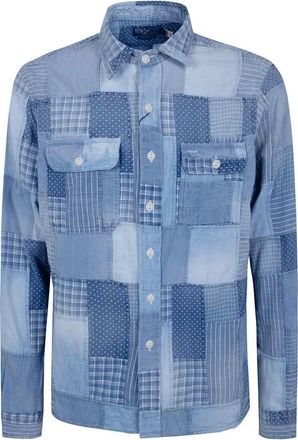 Polo Ralph Lauren Homme, Chemises, Bleu, Taille: XL Indigo Patchwork Workshirt