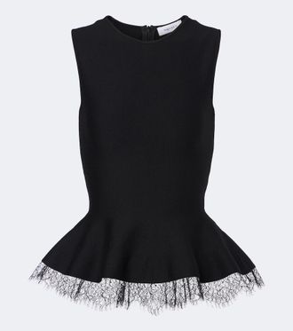 Alexander McQueen Top &agrave; basque et dentelle