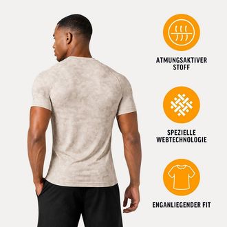 Smilodox T-Shirt Varek Herren, Compressionshirt, Shaped Fit, Camouflage, Gymwear Compression Fit, Seamless, atmungsaktiv, Body Mapping, Stretch