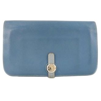 Herm&egrave;s Pre-owned Dogon Duo Combined Wallet - Femme - Pre-owned - Bleu - Taille: ONE Size
