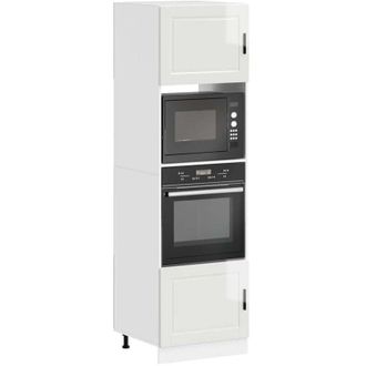 vidaXL Vidaxl - Armoires de four 2 pcs Porto blanc brillant bois ding&eacute;nierie