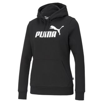 Puma Damen Essentials Logo Fleece Hoodie Sweatshirt, Baumwolle Schwarz, L