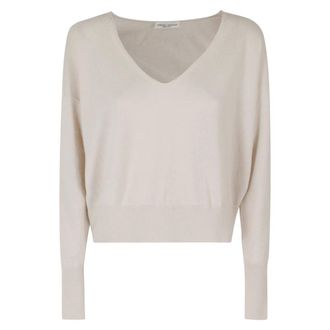 Roberto Collina Femme, Pulls, Beige, Taille: 36 FR Maille col V