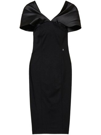 Twin-Set robe mi-longue à col v - Noir