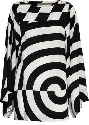 Dries Van Noten Femme, Blouses et Chemises, Noir, Taille: 34 FR Blouse &agrave; Imprim&eacute; G&eacute;om&eacute;trique