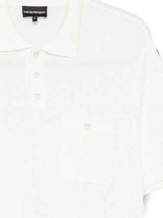 Emporio Armani Knitted Cotton Polo - white