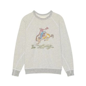 The Great. THE Great, Femme, Sweatshirts et sweats &agrave; capuche, Gris, Taille: 38 FR College Rider SweaT-shirt
