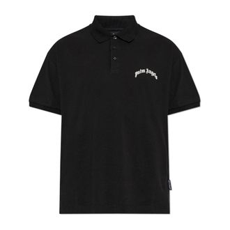 Palm Angels Curved Logo Polo - - Tops - Herren - Schwarzk - S