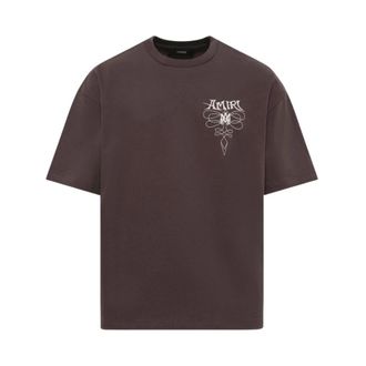 Amiri Lasso Oversized Tee - Homme - Tops - Brun - Taille: S