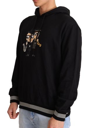 Dolce & Gabbana Mens Black Cotton Hooded dgfamily Sweater Clothing